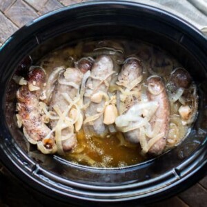 Slow Cooker Beer and Garlic Brats - The Magical Slow Cooker