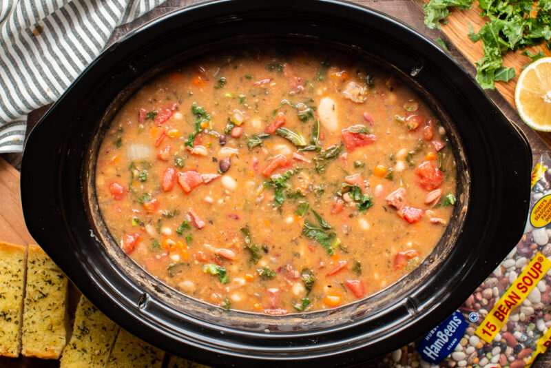 Slow Cooker 15 Bean Soup Recipe with Ham - The Magical Slow Cooker