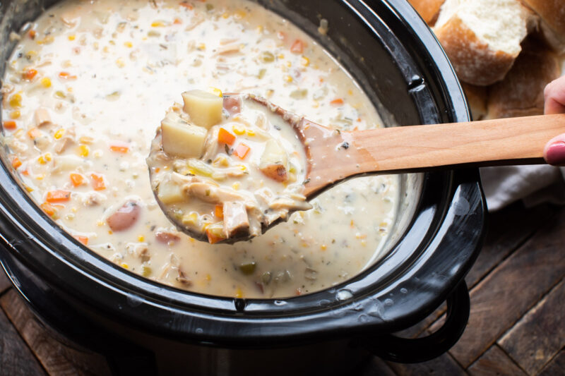 Slow Cooker Turkey Chowder - The Magical Slow Cooker