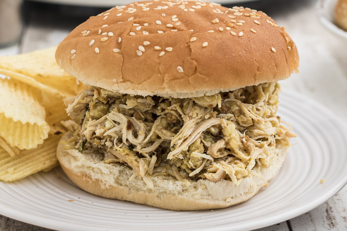 Shredded Ohio Chicken Sandwiches (Crockpot) - The Magical Slow Cooker