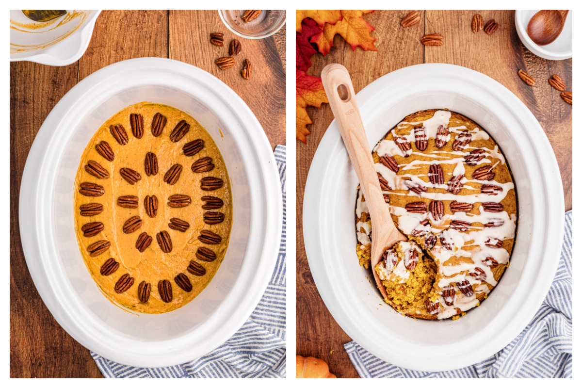 Slow Cooker Pumpkin Spoon Cake - The Magical Slow Cooker