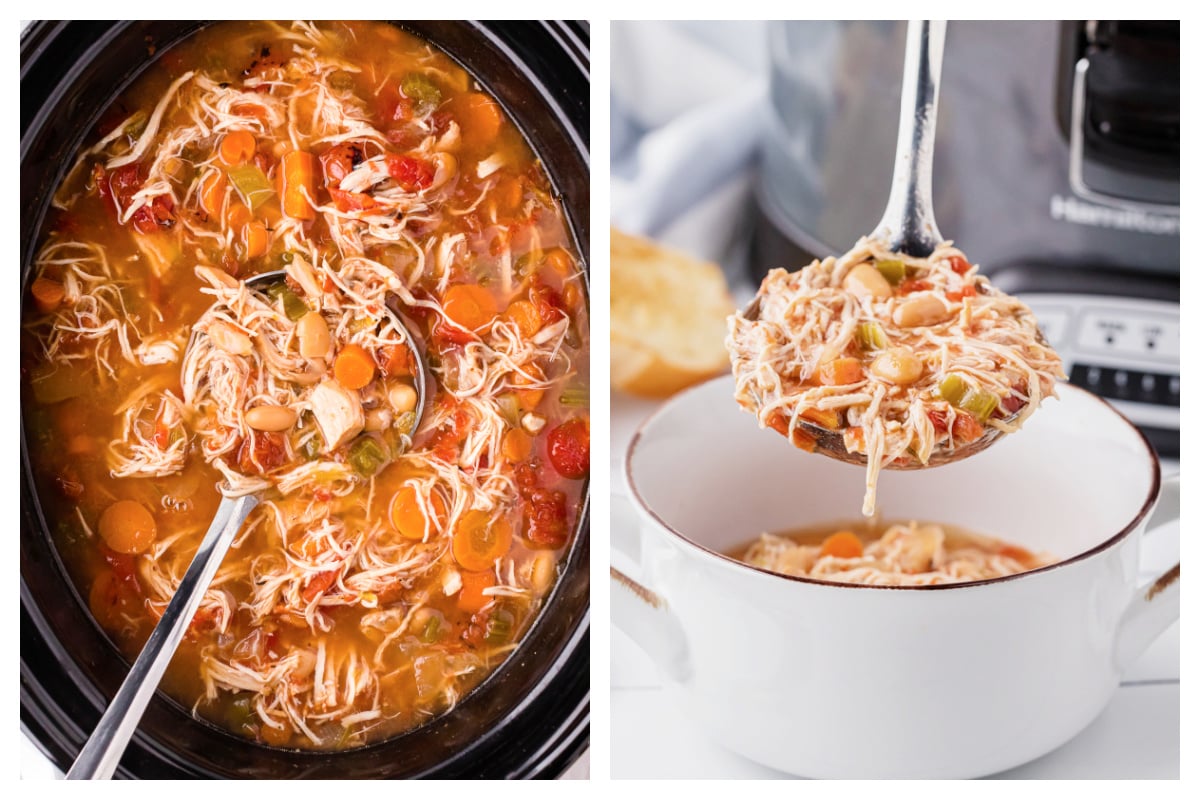 Slow Cooker Tuscan White Bean Soup {with Chicken} The Magical Slow Cooker