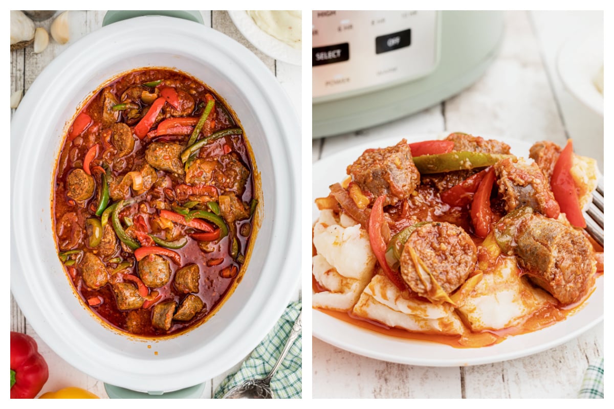 Slow Cooker Sausage and Peppers - The Magical Slow Cooker