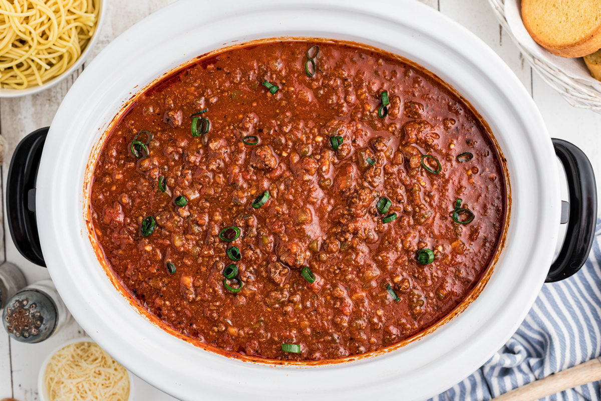Slow Cooker Venison Spaghetti Sauce - The Magical Slow Cooker
