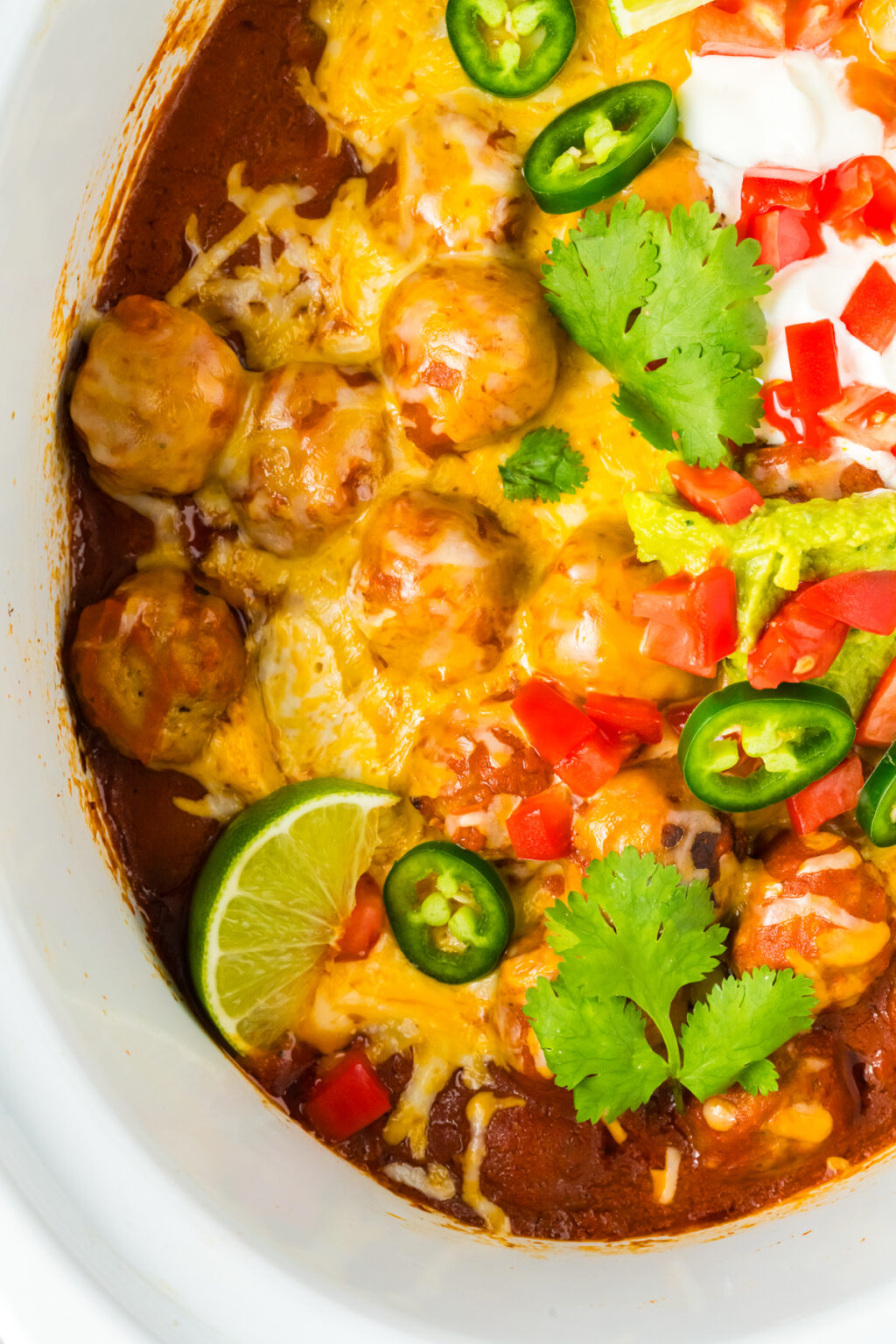 Slow Cooker Enchilada Meatballs - The Magical Slow Cooker