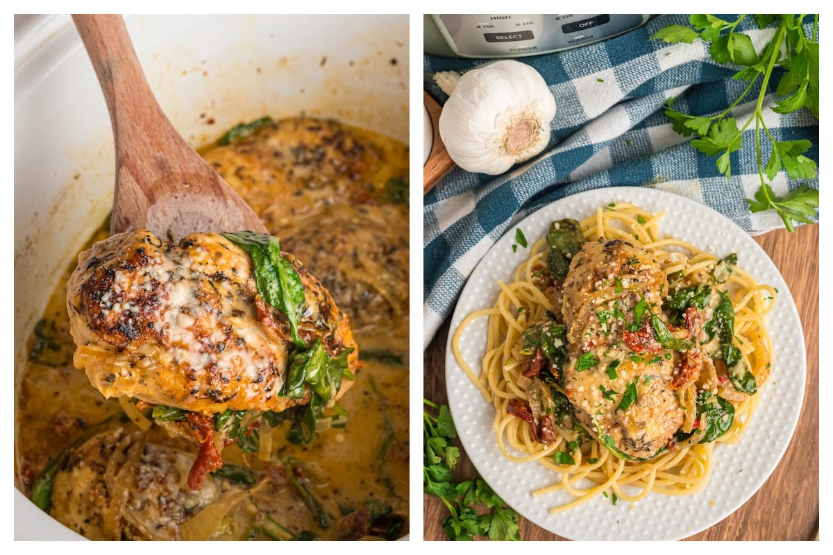 Crockpot Tuscan Chicken - The Magical Slow Cooker