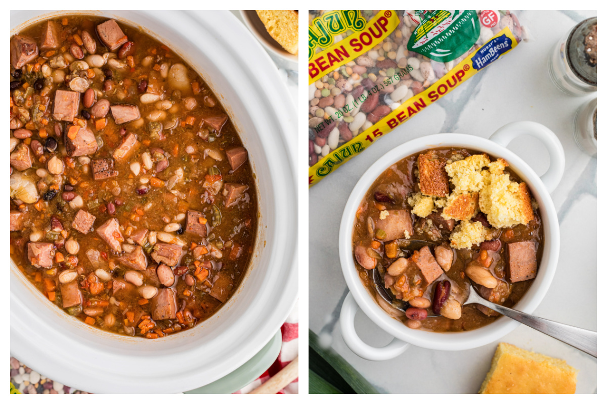 Slow Cooker Smoked Turkey Cajun 15 Bean Soup - The Magical Slow Cooker