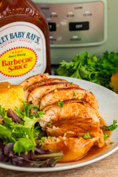 Sweet Baby Rays Crockpot Chicken - The Magical Slow Cooker