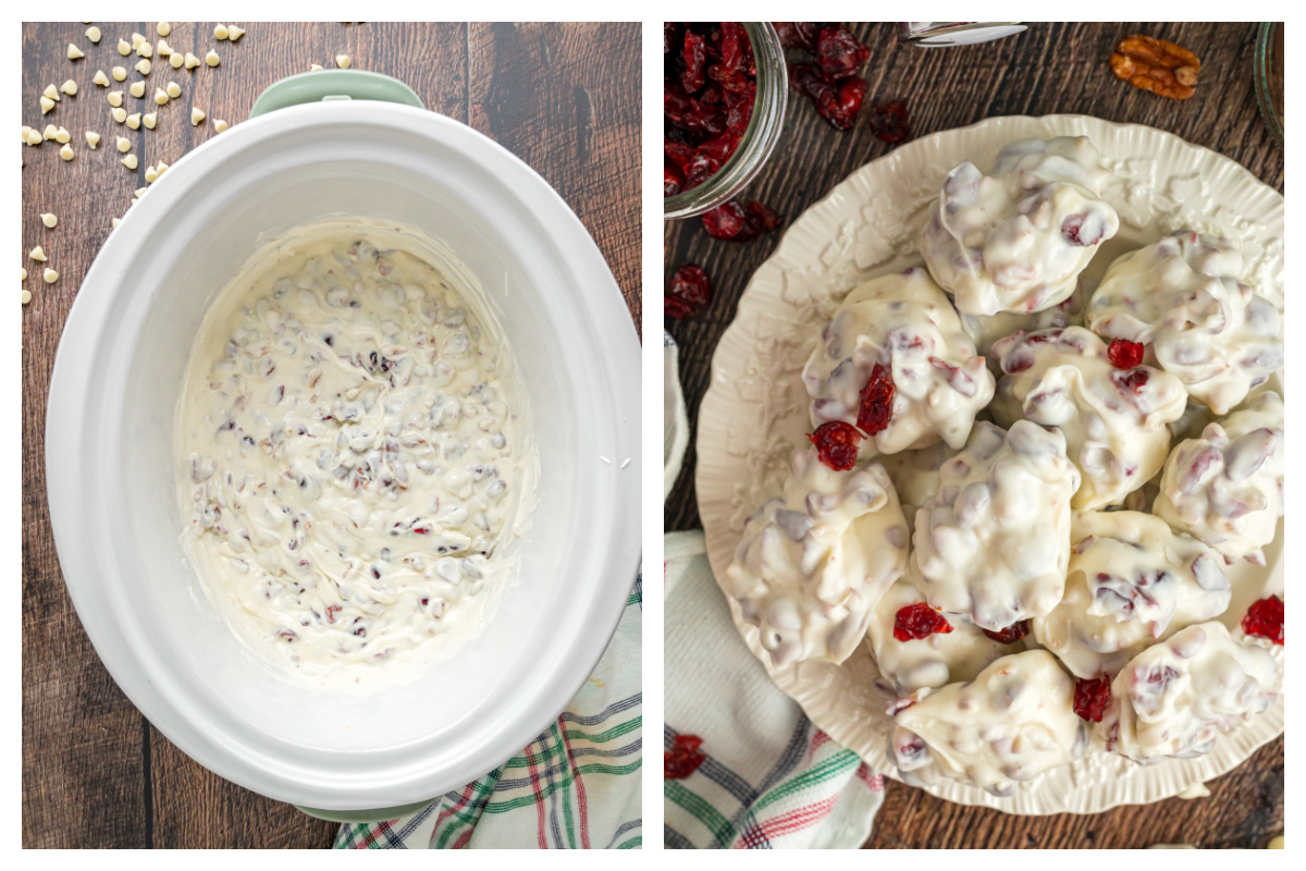Slow Cooker White Chocolate Cranberry Clusters - The Magical Slow Cooker
